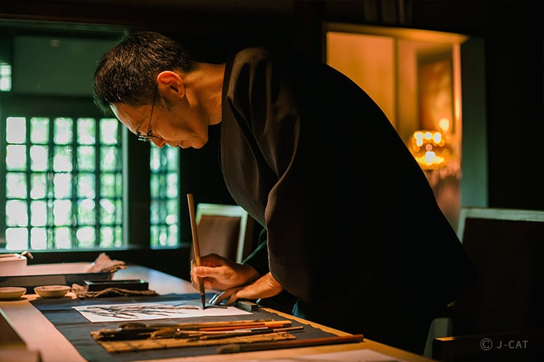 Learn Suiboku-ga Ink Painting Privately from a Kyoto Artist