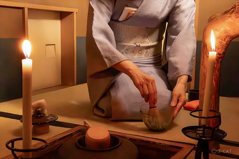 Tea Ceremony in a Special Tea Room at a Cha-Kaiseki Restaurant in Tokyo ...